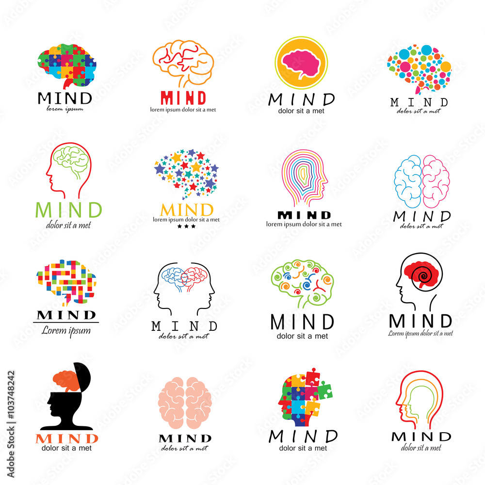 Mind Icons Set - Vector Illustration Stock Vector | Adobe Stock