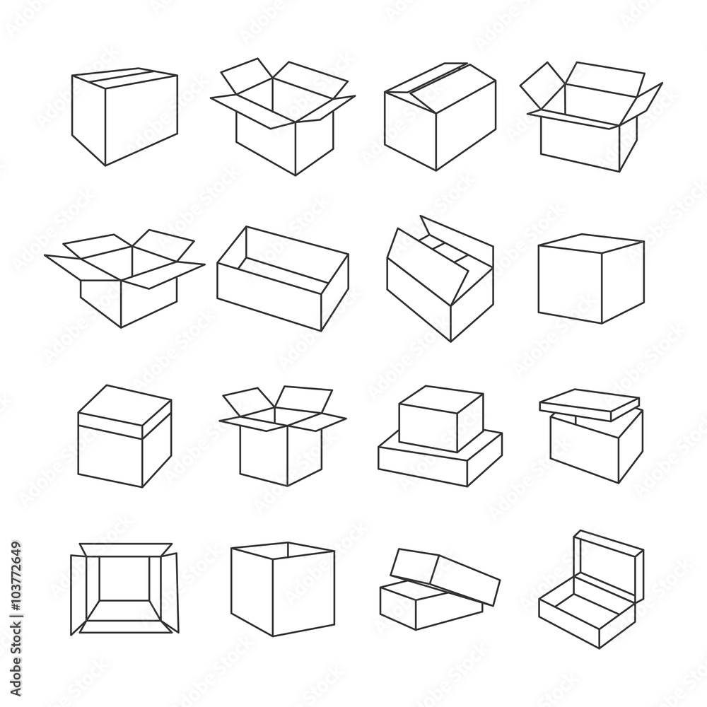 Icons box, vector illustration. Stock Vector | Adobe Stock