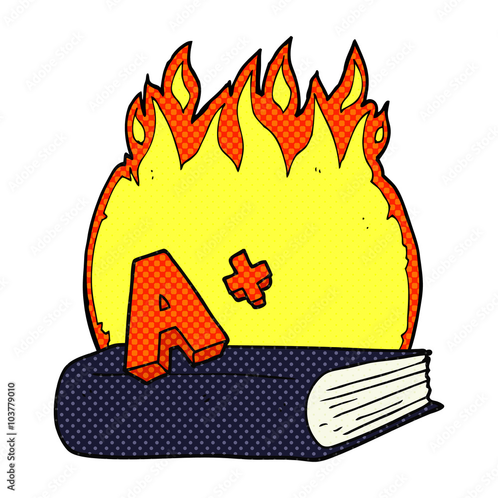 cartoon A grade symbol and book Stock Vector | Adobe Stock