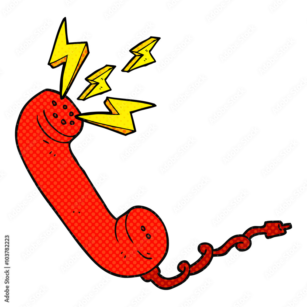 cartoon telephone receiver Stock Vector | Adobe Stock