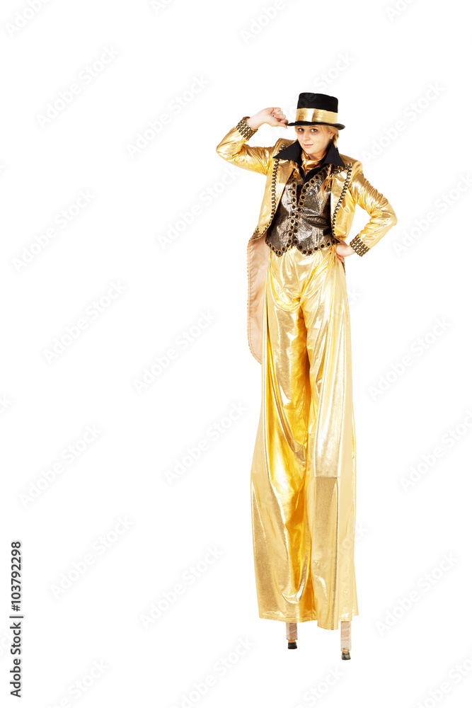 Girl on stilts Stock Photo | Adobe Stock