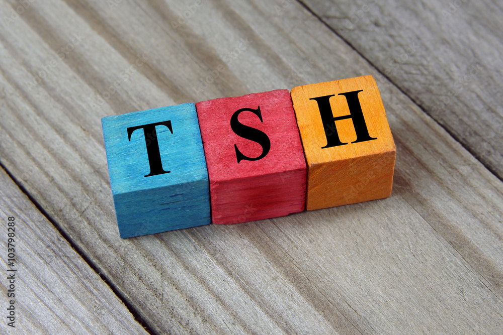 TSH (Thyroid-stimulating hormone) symbol on colorful wooden cube Stock ...