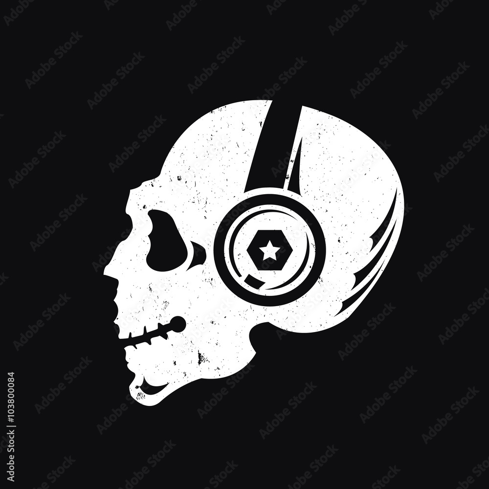 music skull logo,skull logo,vector logo template Stock Vector | Adobe Stock