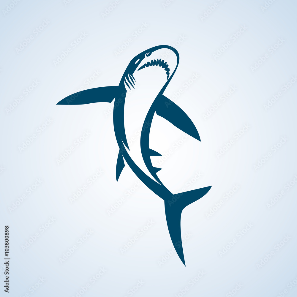Shark - vector illustration. Stock Vector | Adobe Stock