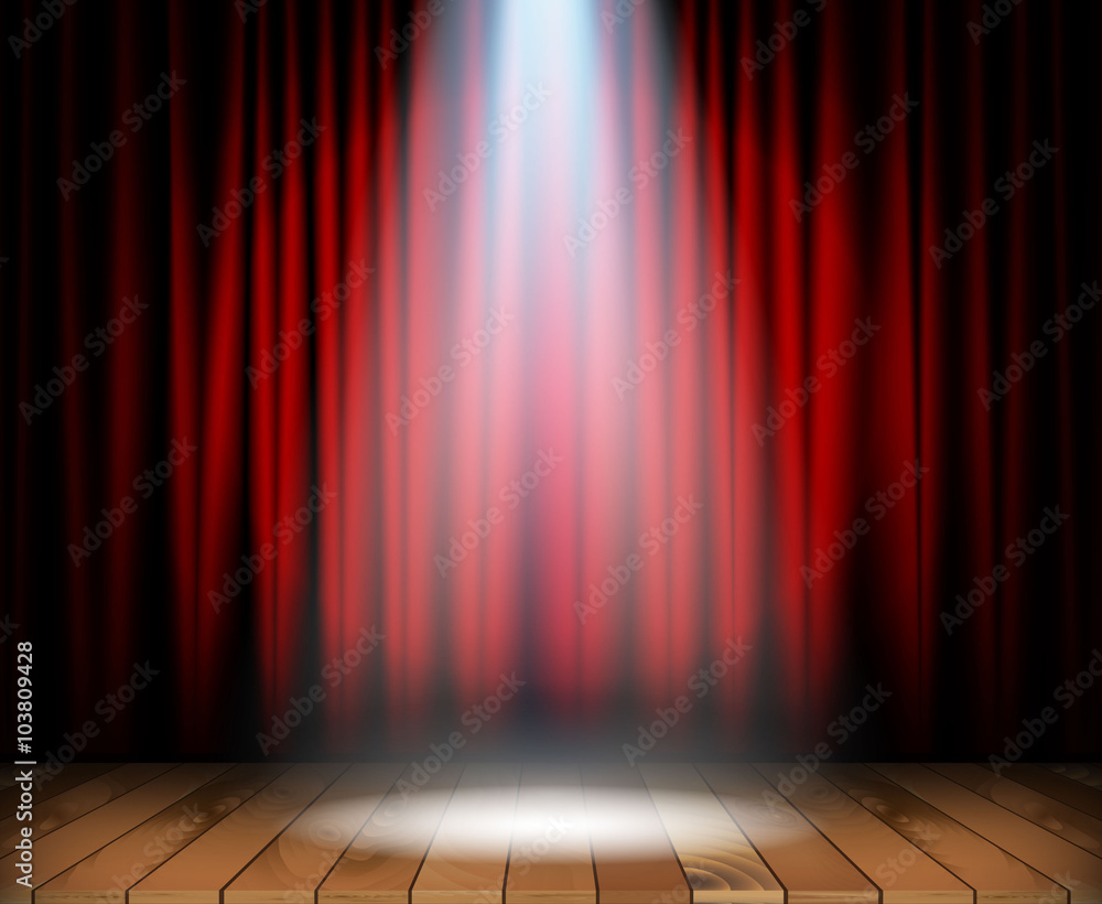 Theater stage with wooden floor Stock Vector | Adobe Stock
