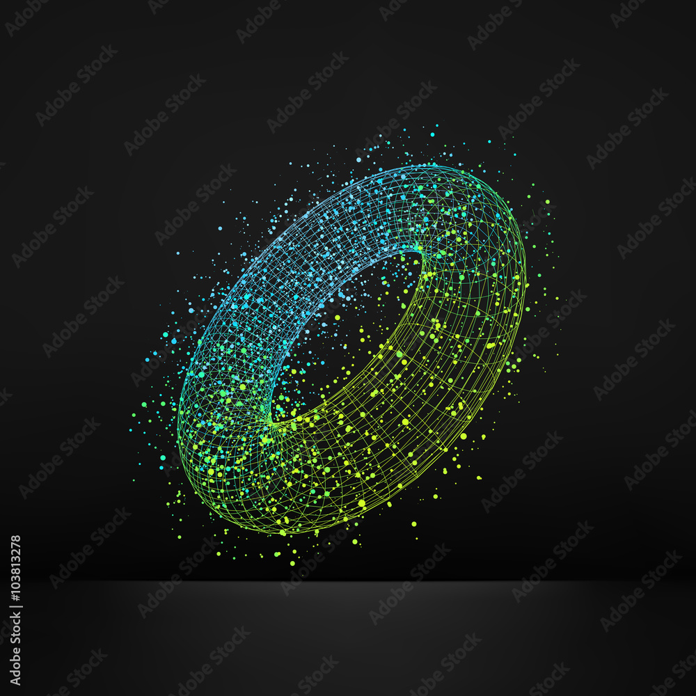 Torus Molecular Lattice Connection Structure 3d Vector Illustration Stock Vector Adobe Stock