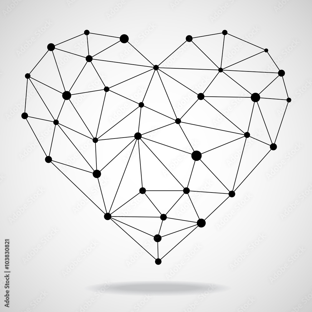 Geometric heart. Vector Stock Vector | Adobe Stock