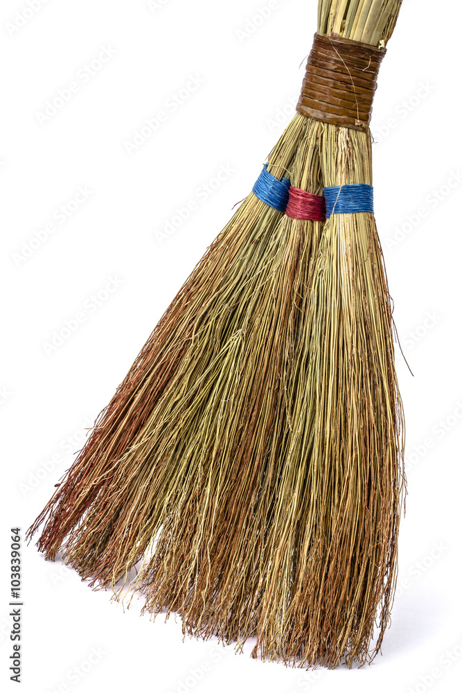 Besom, isolated on white background Stock Photo | Adobe Stock