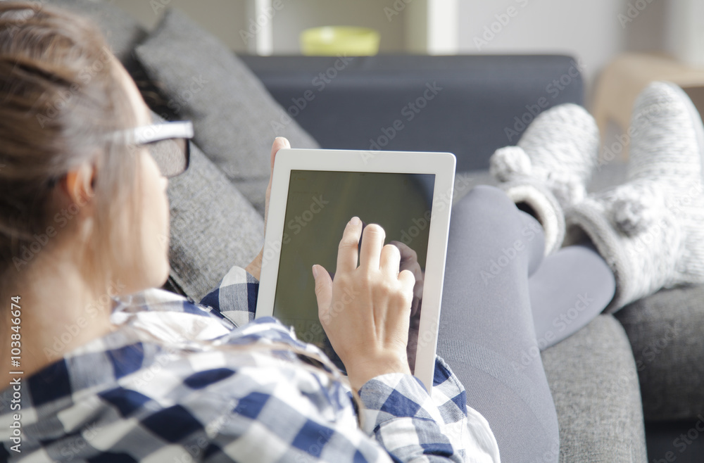 Using tablet Stock Photo | Adobe Stock