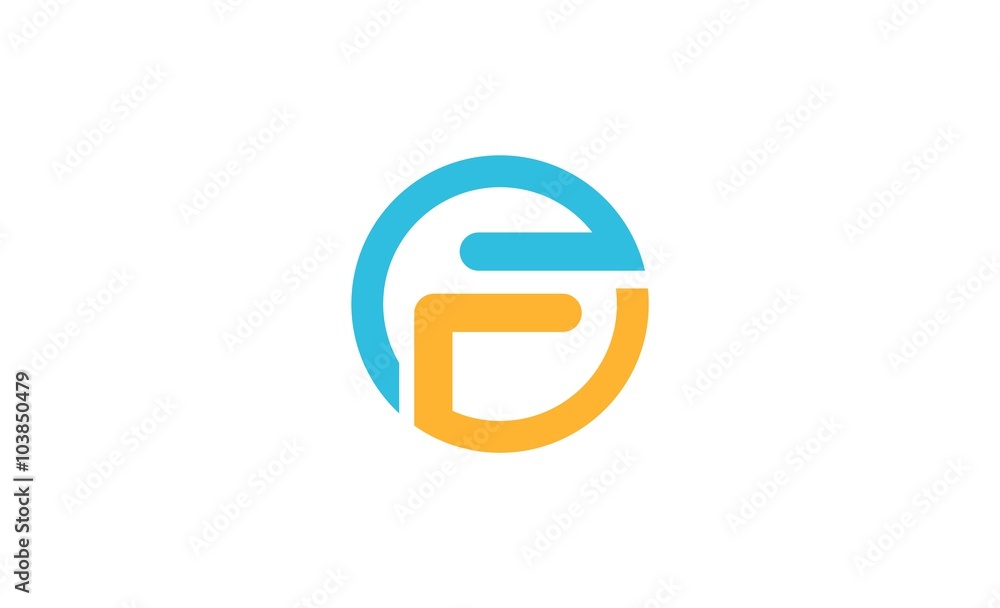 round abstrack letter F logo Stock Vector | Adobe Stock