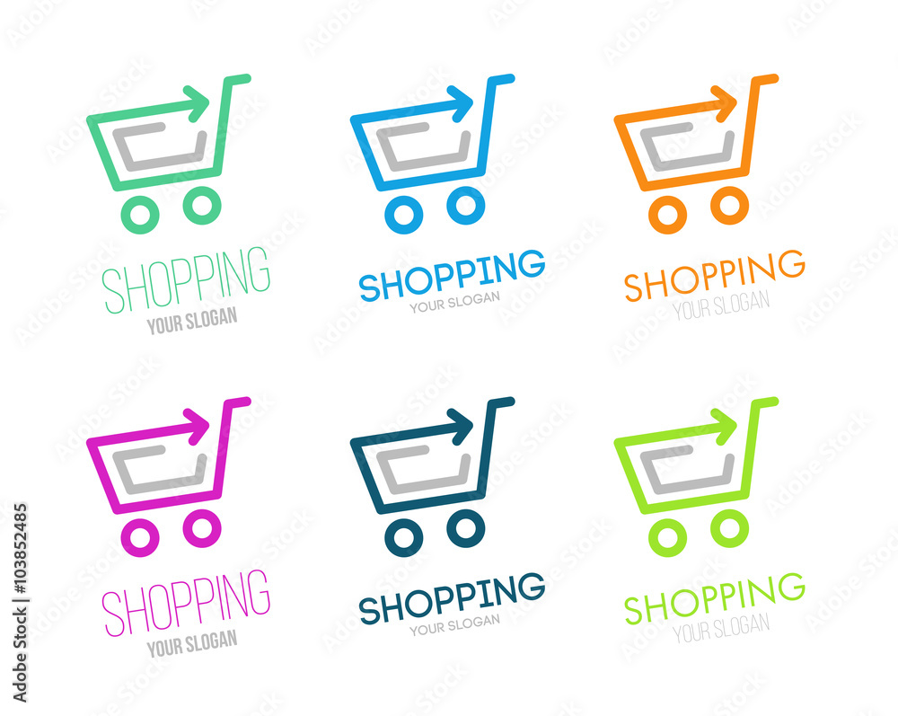 Shopping logo vector set. Online store vector logo. Hanger sign. Stock ...
