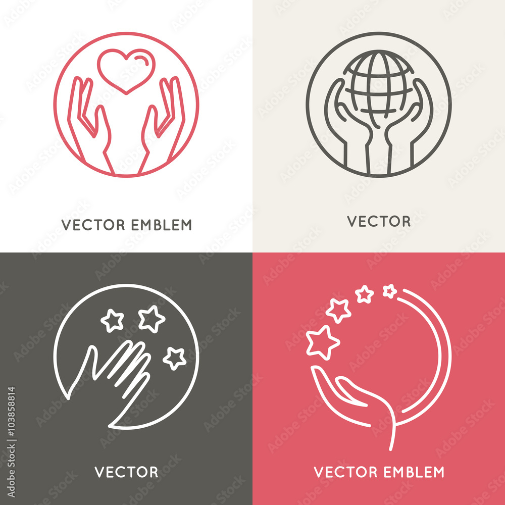 Vector charity and volunteer concepts and logo design elements i Stock ...