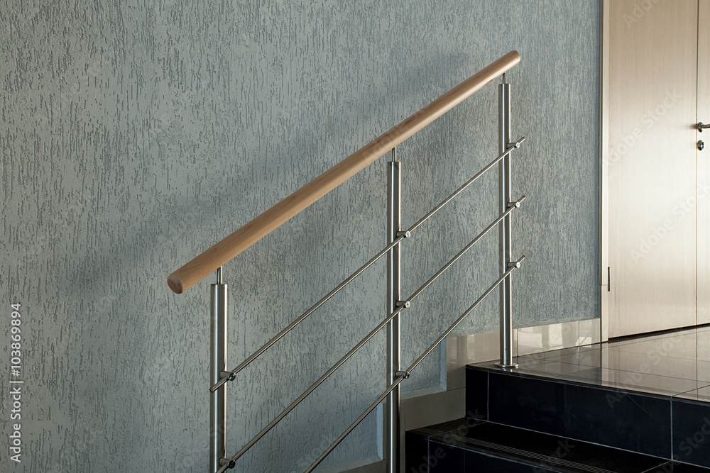 Poster Metallic Railing On Staircase In Building – Wall Art | UkPosters