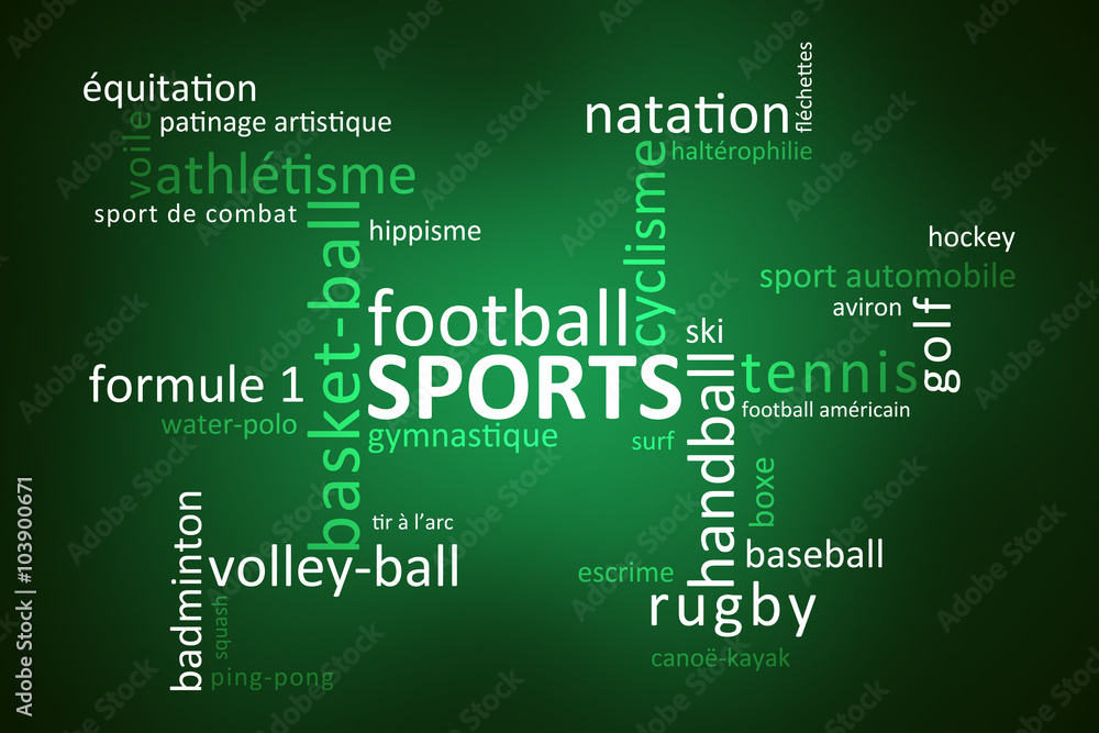 Nuage de Mots Sports Stock Illustration | Adobe Stock