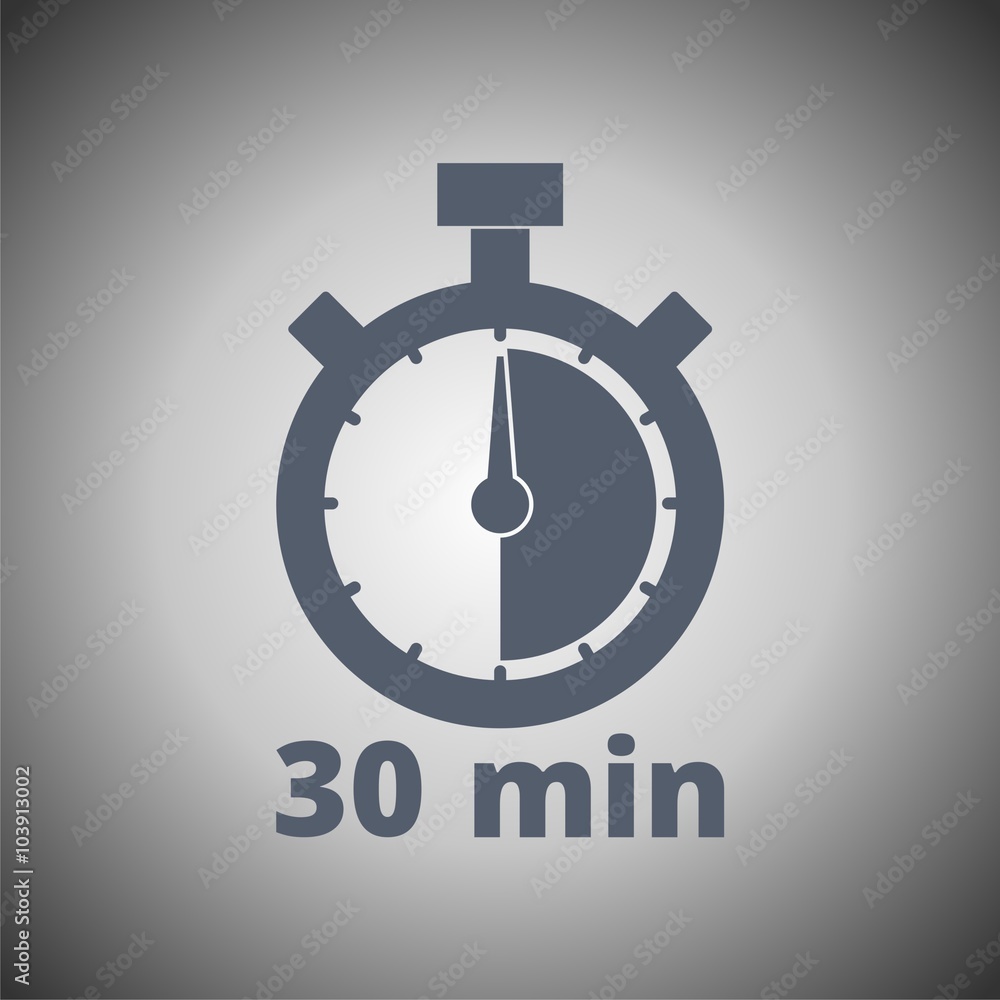 30 minutes stopwatch symbol, Timer icon Stock Vector | Adobe Stock