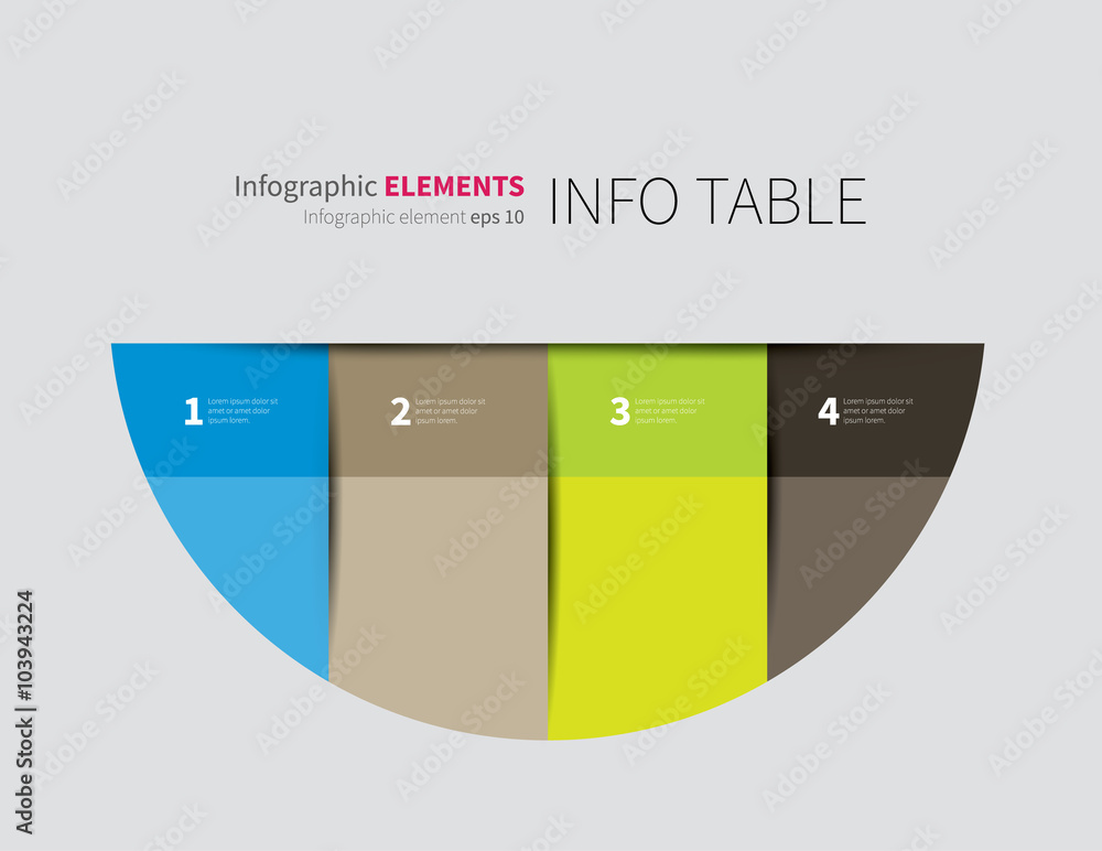 infographics half circle / modern infographics paper options, steps ...