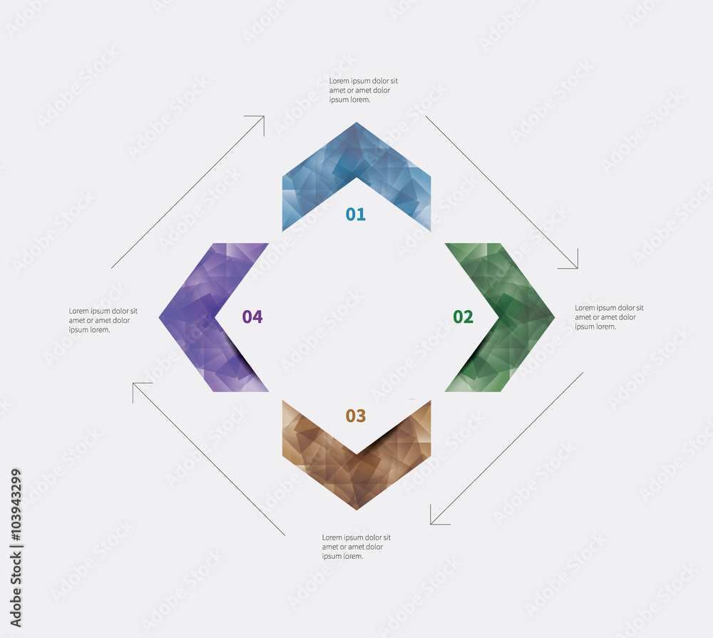 infographics design with polygon / simple arrow chart, graph, diagram ...