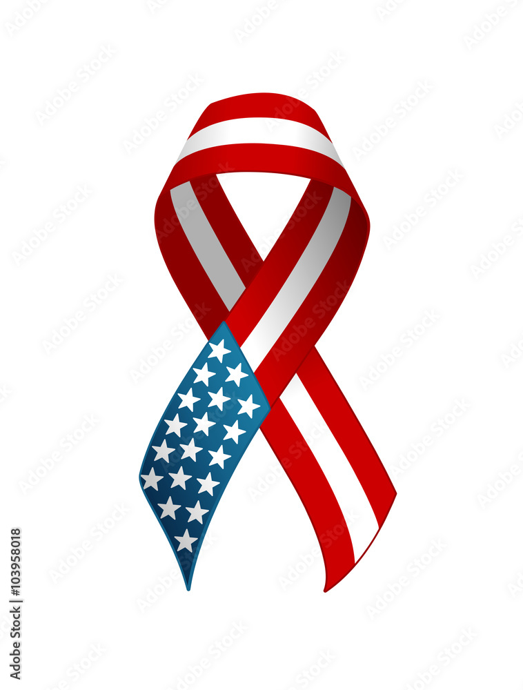 American Flag Ribbon Clipart For Free