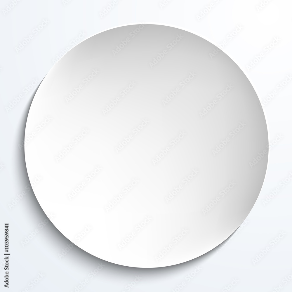 Empty white paper plate. Vector. Stock Vector | Adobe Stock
