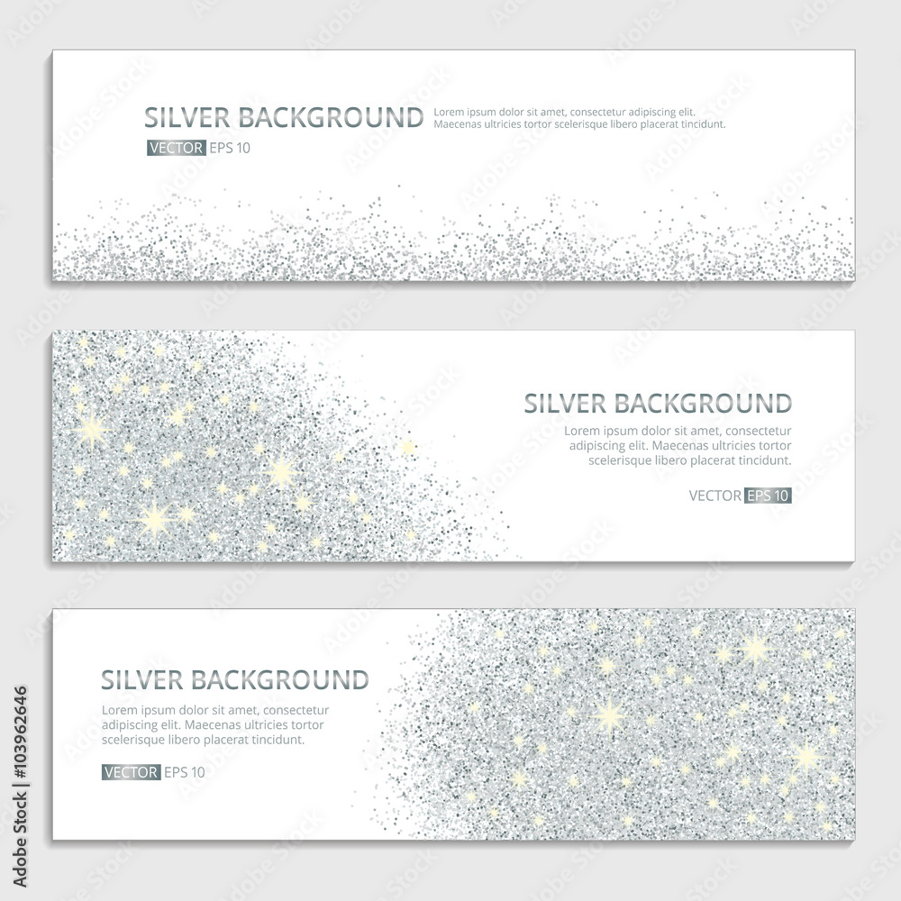 Silver banner glitter background Stock Vector | Adobe Stock