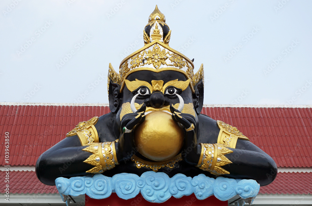 Rahu statue in temple Thailand. WatSaman.Rattanaram chachoengsao Stock ...