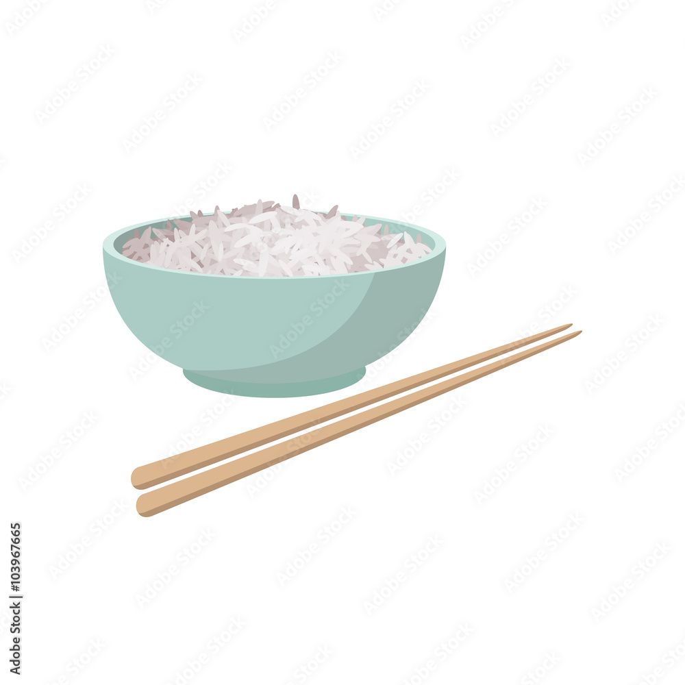 Cup of rice, cartoon style Stock Vector | Adobe Stock