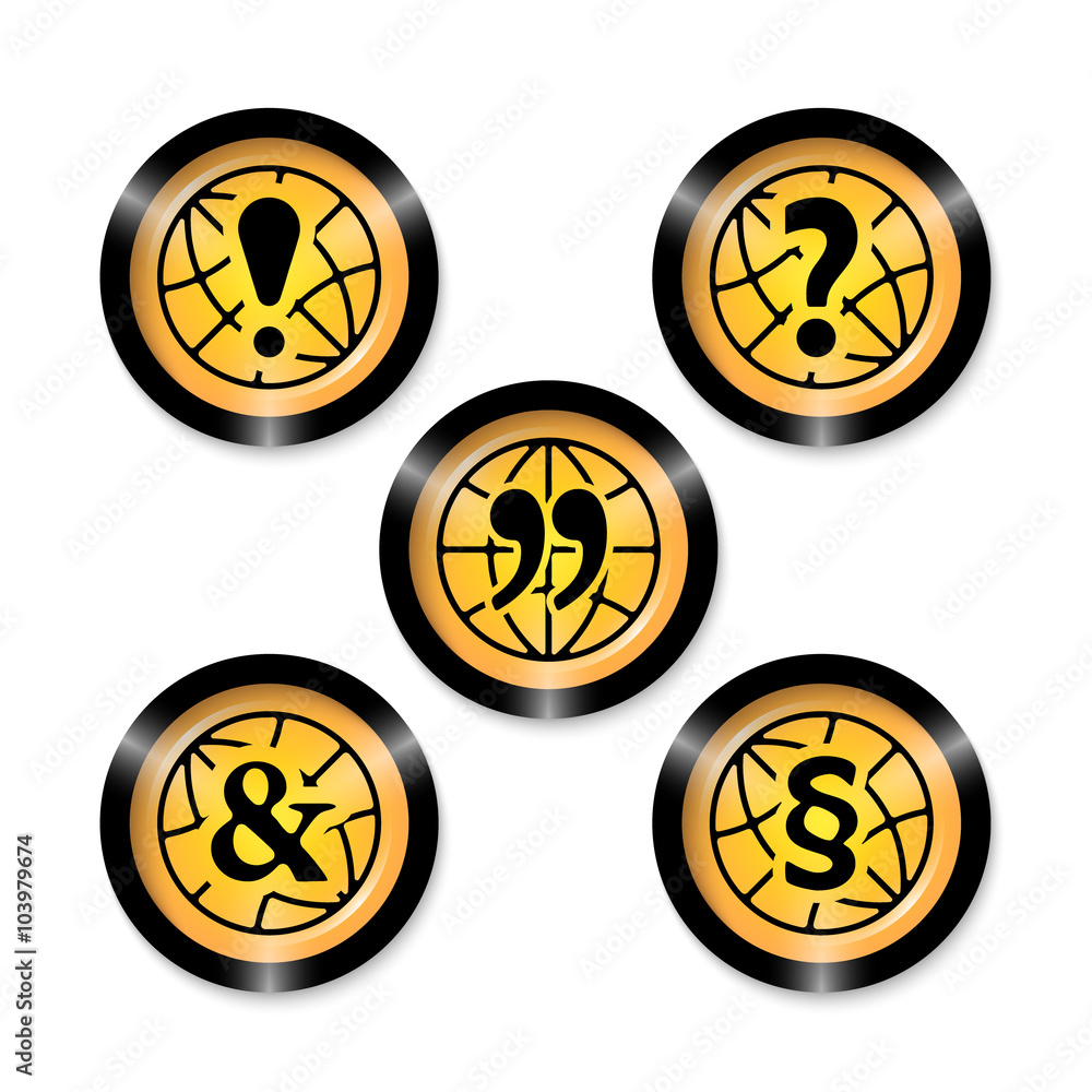 Set of five icons with different typography icons Stock Vector | Adobe ...