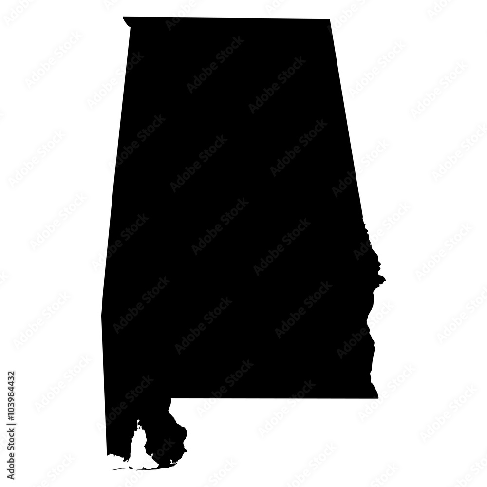 Alabama map on white background vector Stock Vector | Adobe Stock