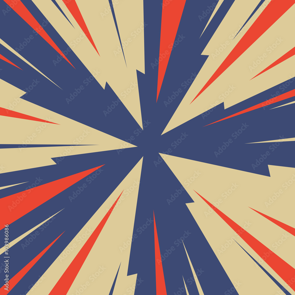 Vintage red and blue radial lines background Stock Vector | Adobe Stock