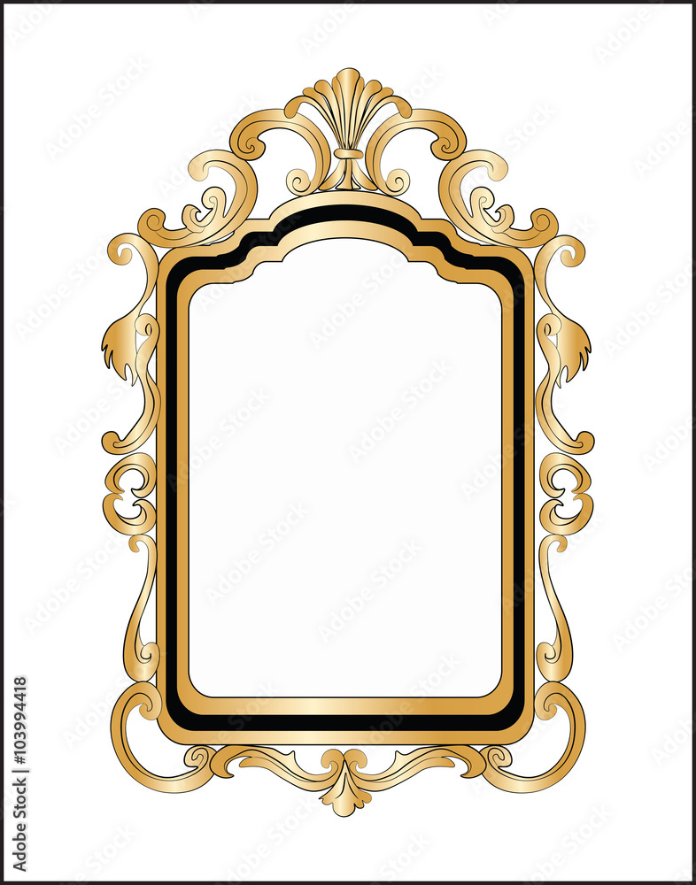 Gold Decor Mirror frame. Vector Stock Vector | Adobe Stock