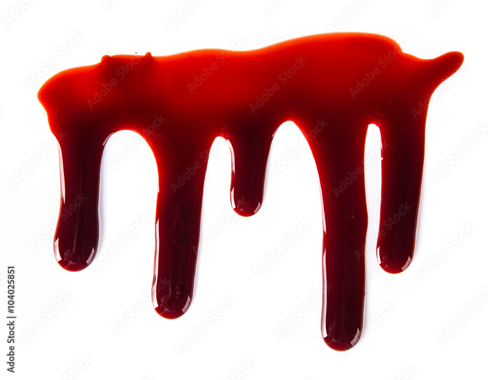 Splattered blood stains on white background Stock Photo | Adobe Stock