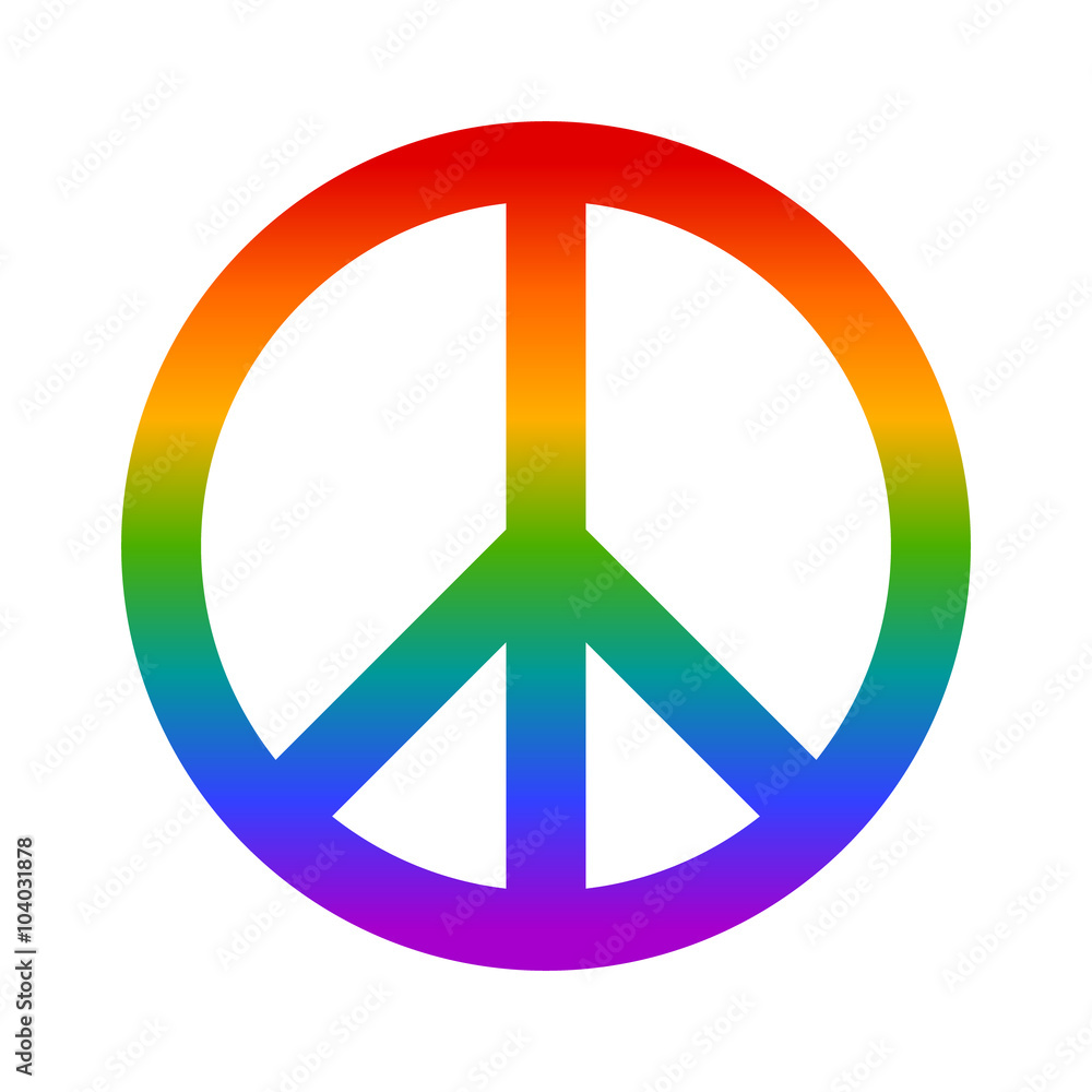 Rainbow peace sign flat icon for apps and websites Stock Vector | Adobe ...