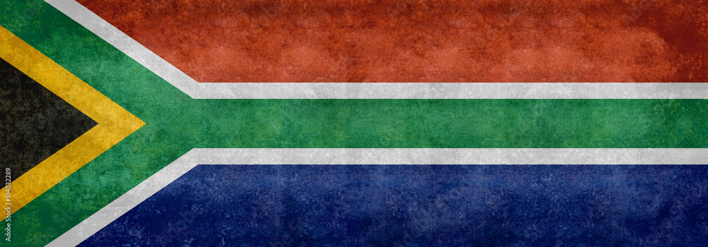 National flag of South Africa - Vintage Banner version Stock ...