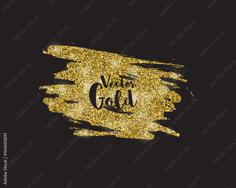Vector Gold paint stain. Gold background. Glitter Deluxe, vip, gift ...