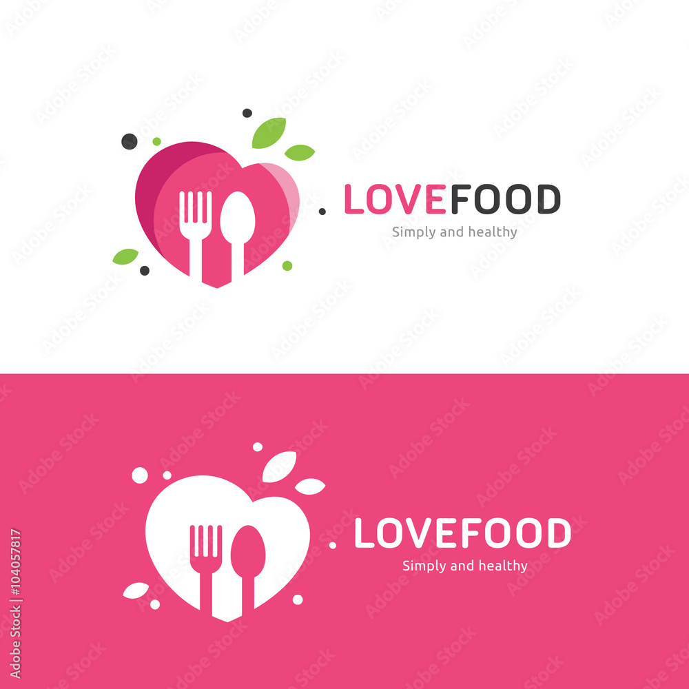 Love Food Logo restaurant Logo bistro Logo canteen Logo cafe Logo 