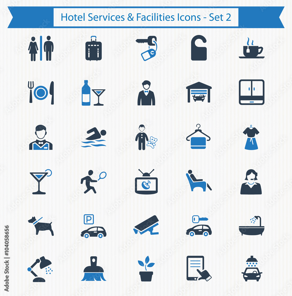 Hotel Services & Facilities Icons - Set 2 Stock Vector | Adobe Stock