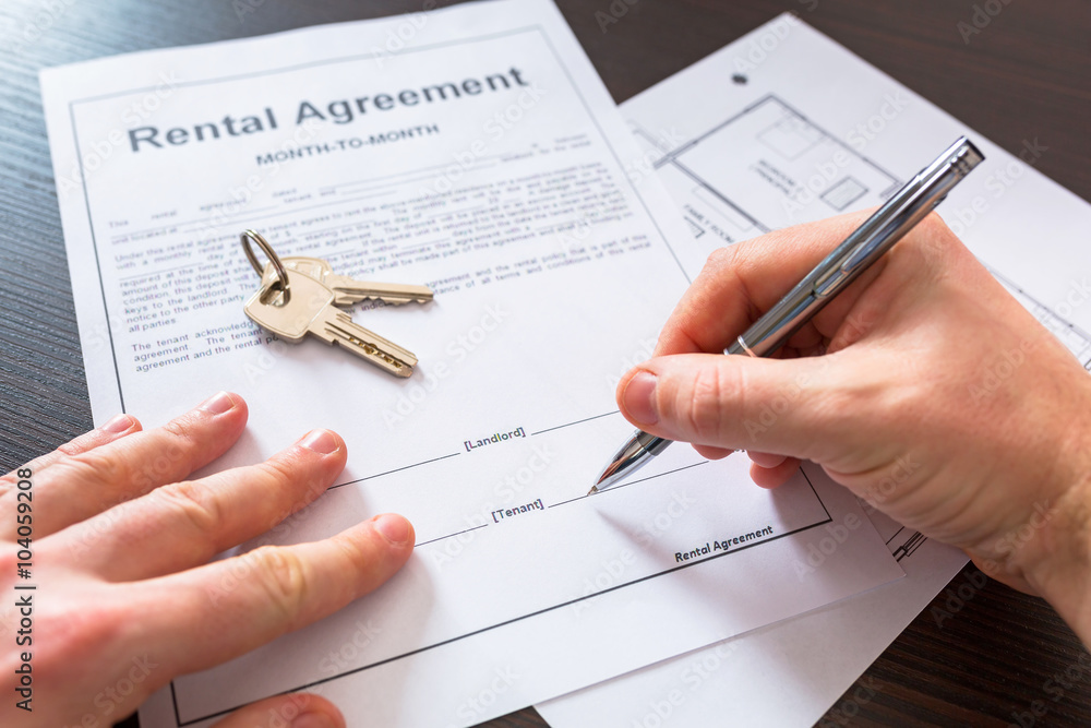 Rental agreement contract to sign Stock Photo | Adobe Stock