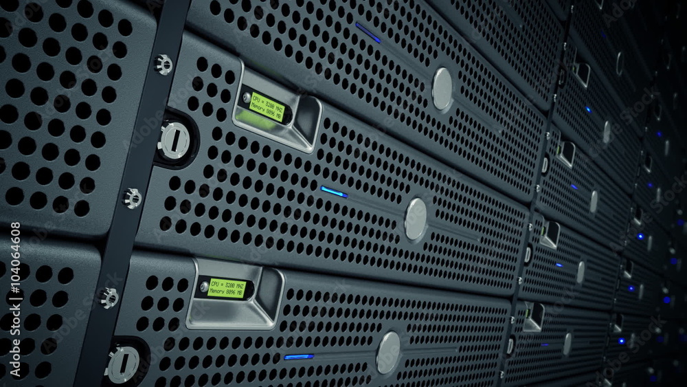 Seamlessly looping animation of rack servers in data center Stock-video ...