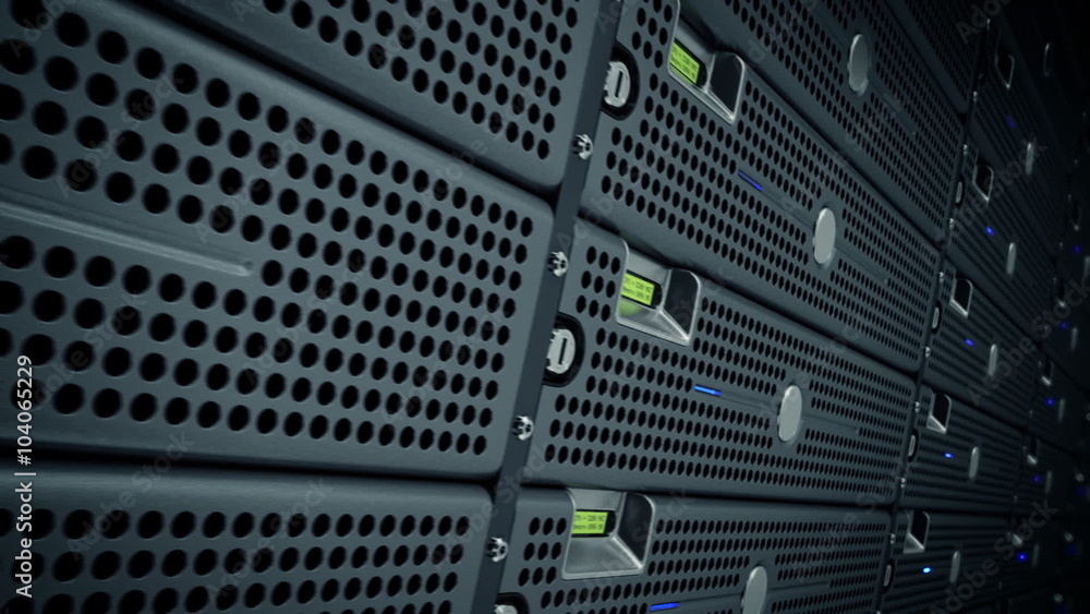 Seamlessly looping animation of rack servers in data center Stock Video ...