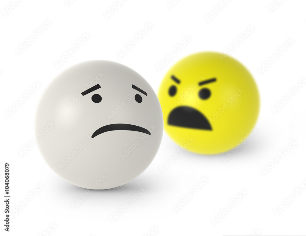 Smiley kriegt Ärger Stock Illustration | Adobe Stock