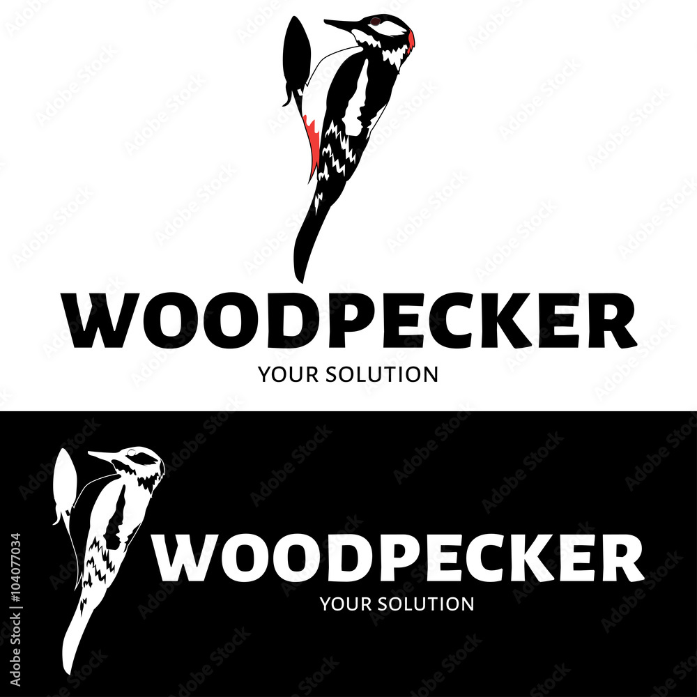 Vector woodpecker logo. A logo in the shape of a woodpecker Stock ...