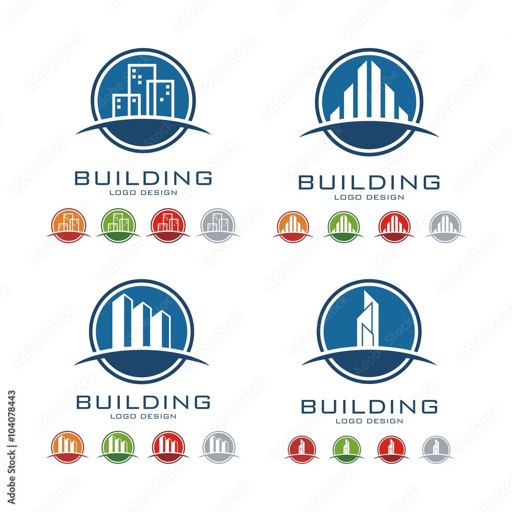 Building Logo, Set of building logo design. Real estate company logo ...