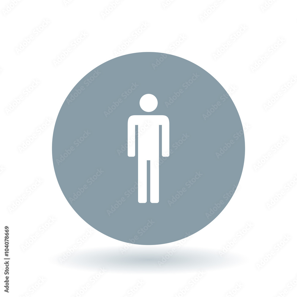 Male gender icon. Man silhouette sign. Masculine gender symbol. White ...