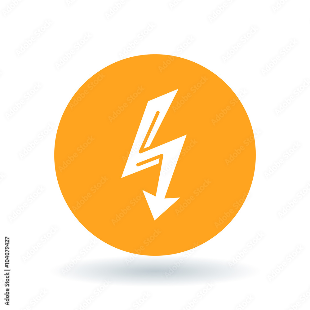 Electric thunderbolt arrow icon. Thunder strike sign. Electrical flash ...