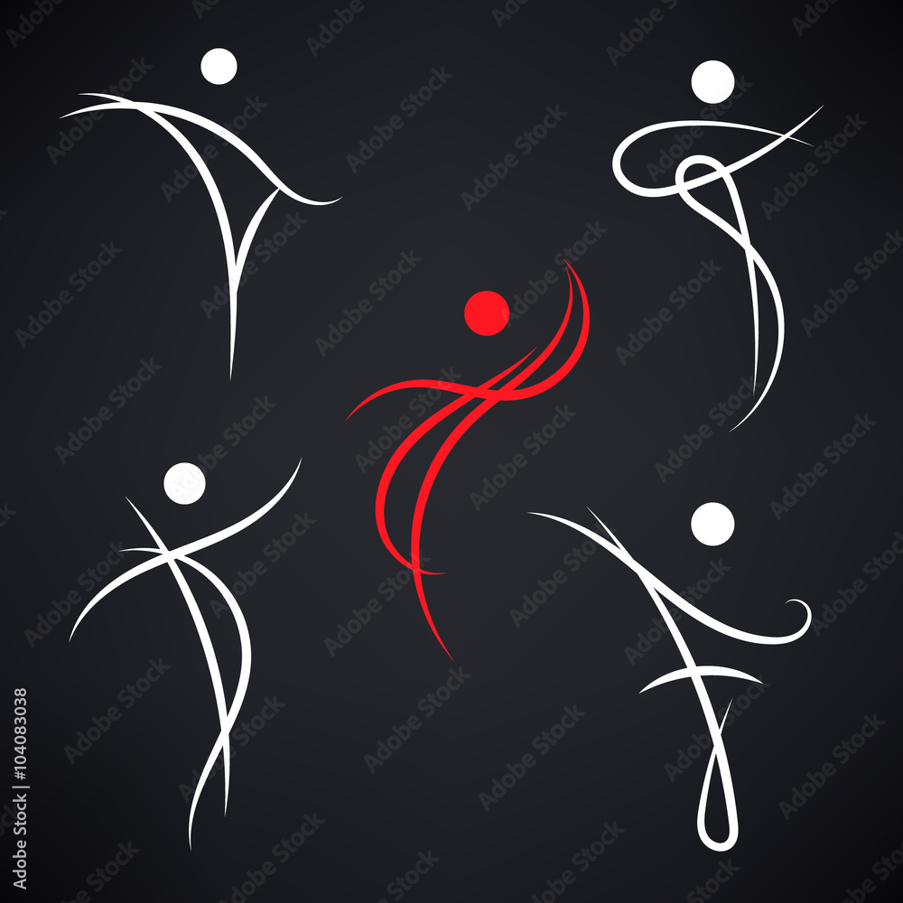 Vector set of line man, human shapes. Use for logos, icons ...