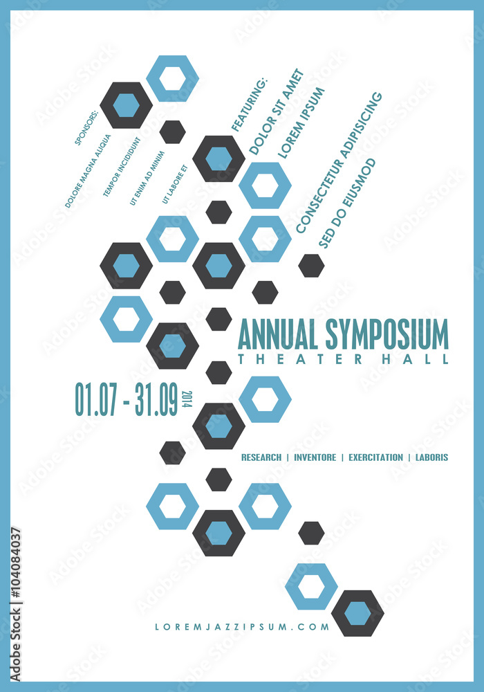 Science / Tech poster template. Background made with hexagins Stock ...
