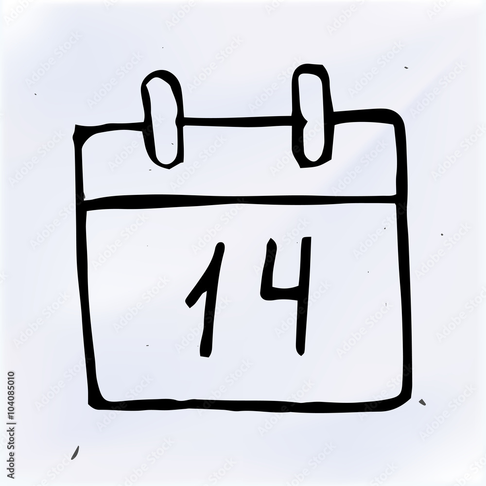 doodle paper calendar, vector illustration Stock Vector | Adobe Stock