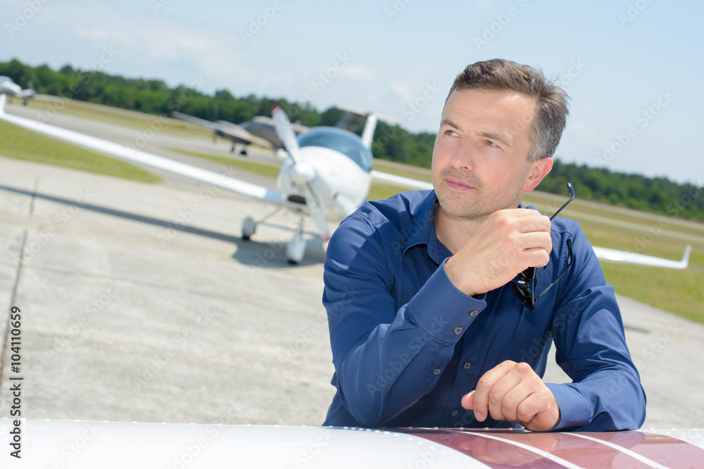 man an plane Stock Photo | Adobe Stock