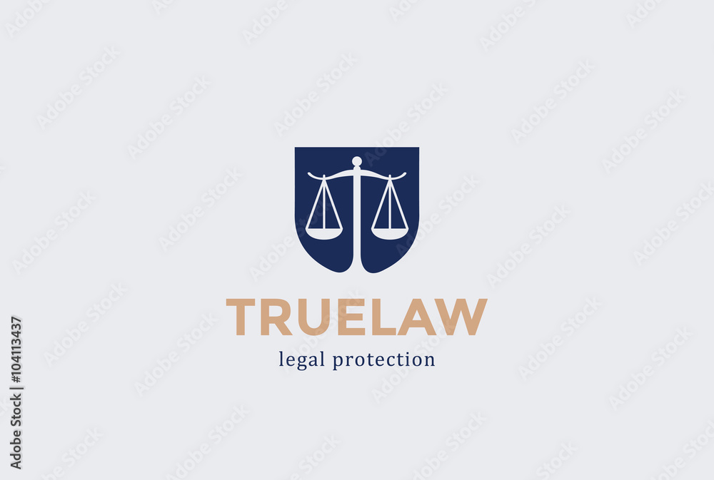 Scales Shield Law firm Logo design Lawyer Legal Logotype Stock Vector ...