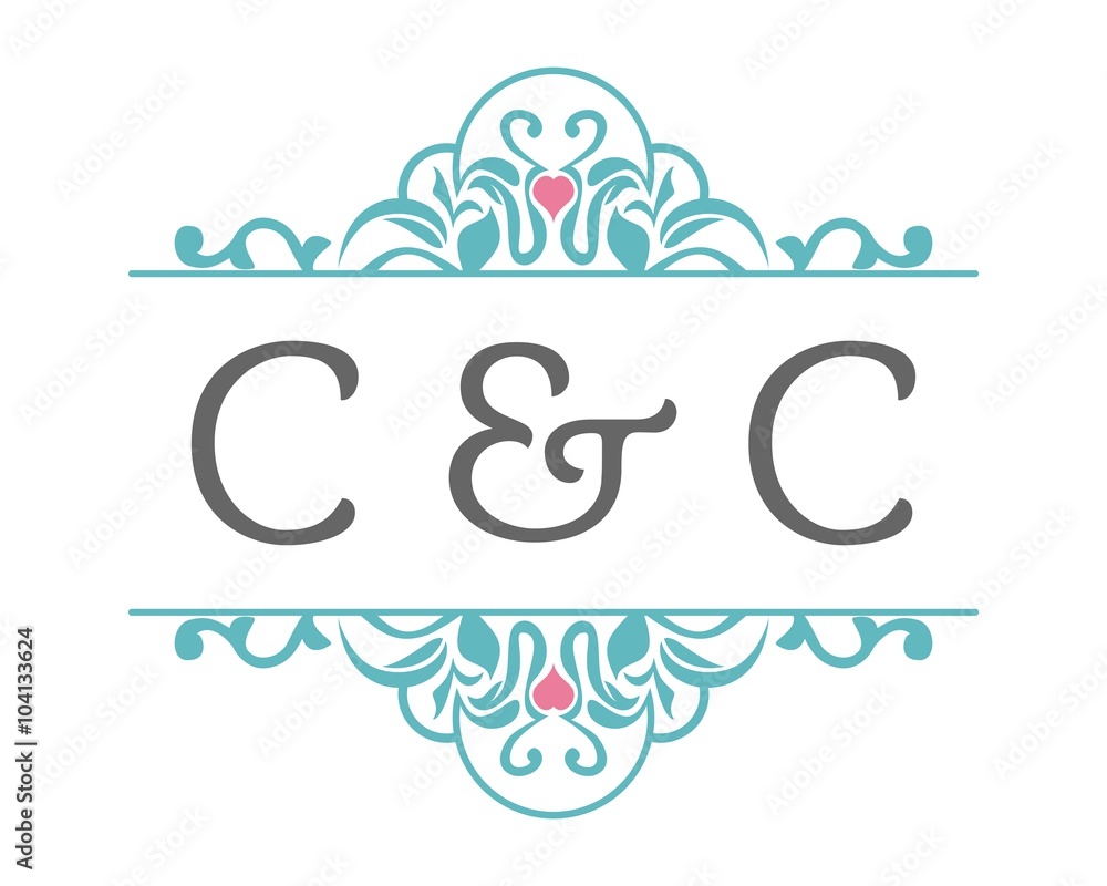 C & C Initial Wedding Ornament Logo Stock Vector | Adobe Stock